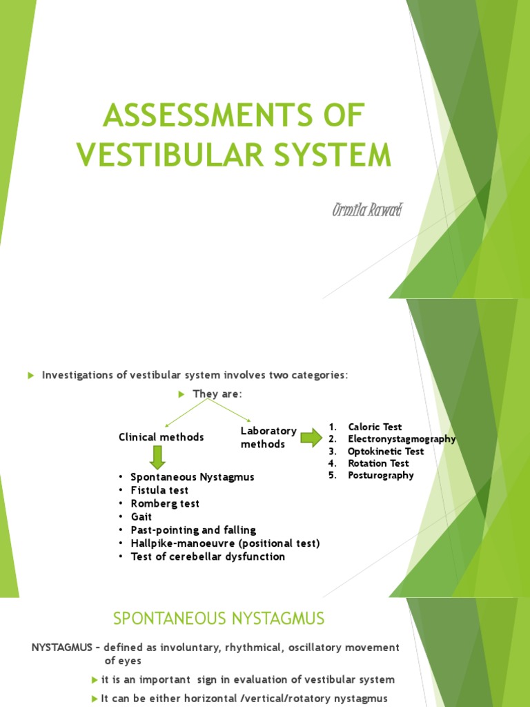 Assessment of Vestibular System | PDF | Vertigo | Brainstem