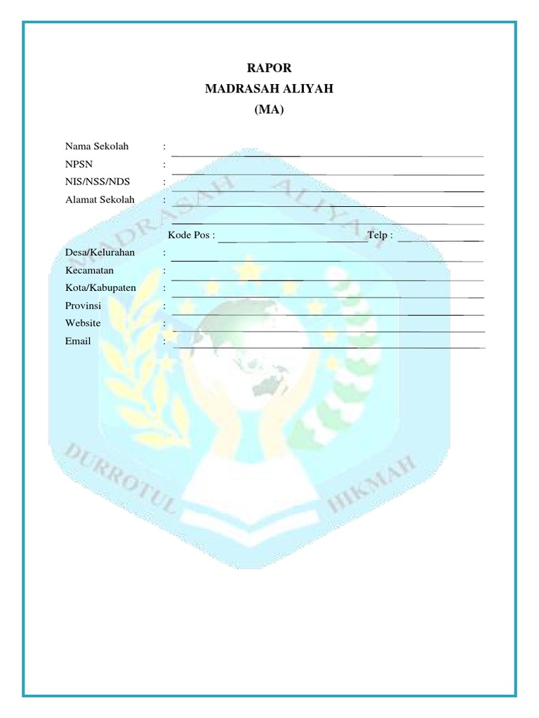 Contoh Format Isi Rapot Kurikulum 2013 | PDF