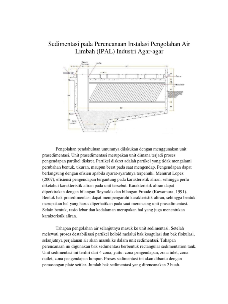 Desain Bak Sedimentasi IPAL Industri | PDF | Griya & Taman | Teknologi ...