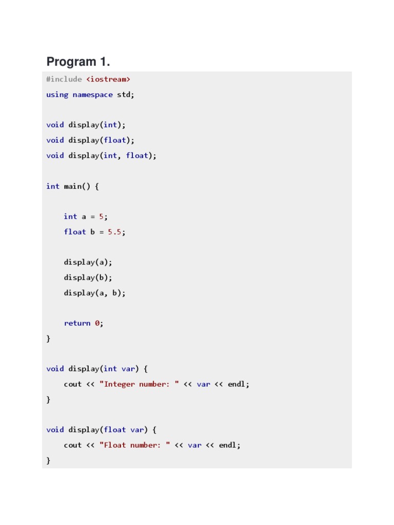 Function Overloading Pdf Constructor Object Oriented Programming Programming