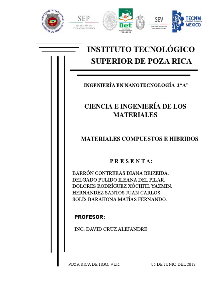 Materiales Compuestos e Híbridos | PDF | Material compuesto | Aluminio