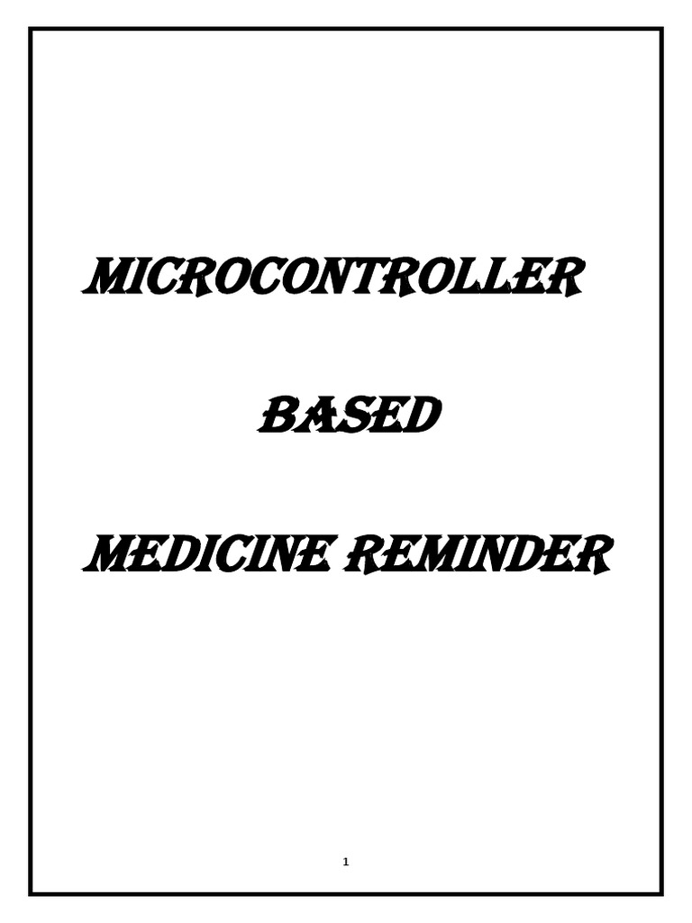 Microcontroller Based Medicine Reminder PDF | PDF | Infrared | Light ...