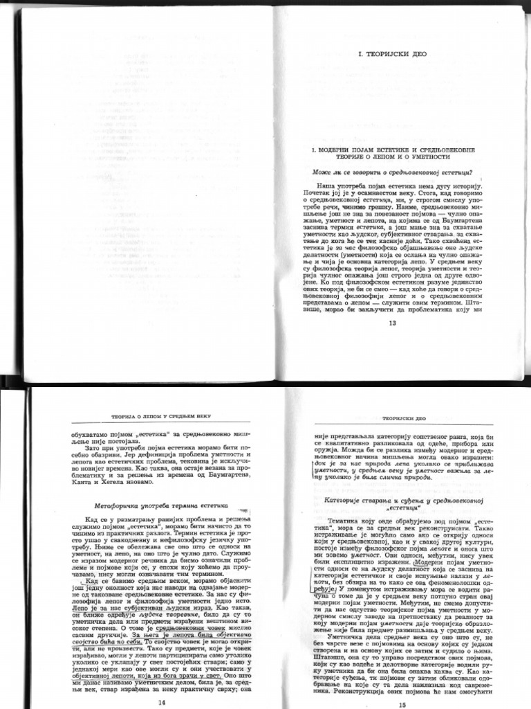 Teorija o Lepom U Srednjem Veku PDF | PDF