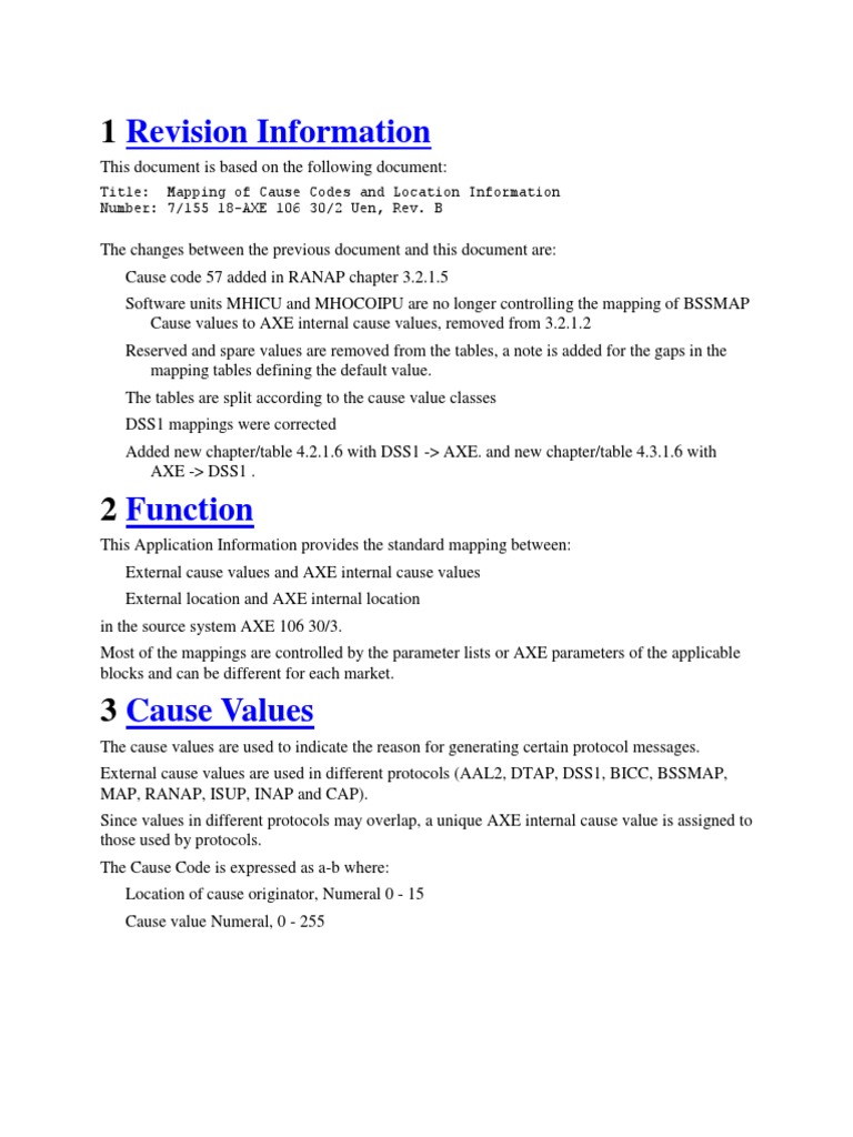Mapping of Cause Codes and Location Information PDF | PDF | Computer ...