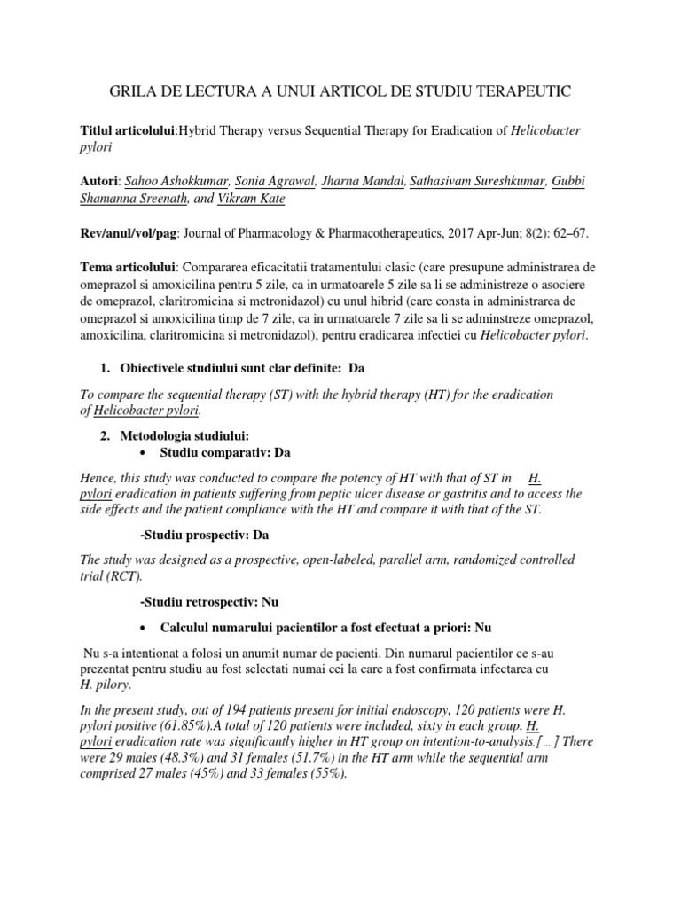 Grila de Evaluare A Unui Articol Stiintific | PDF | Clinical Medicine ...
