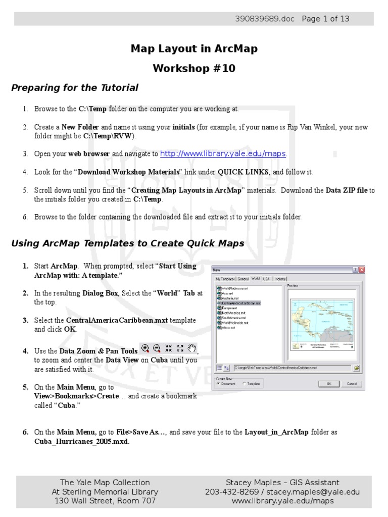 Map Layout in Arcmap Workshop #10: Preparing For The Tutorial | PDF | Map | Computing