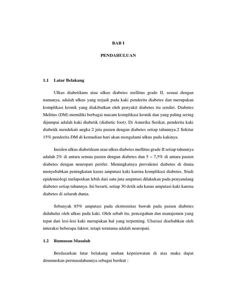Asuhan Keperawatan Pada Ny. B Dengan Ulkus Diabetes Melitus Grade II ...