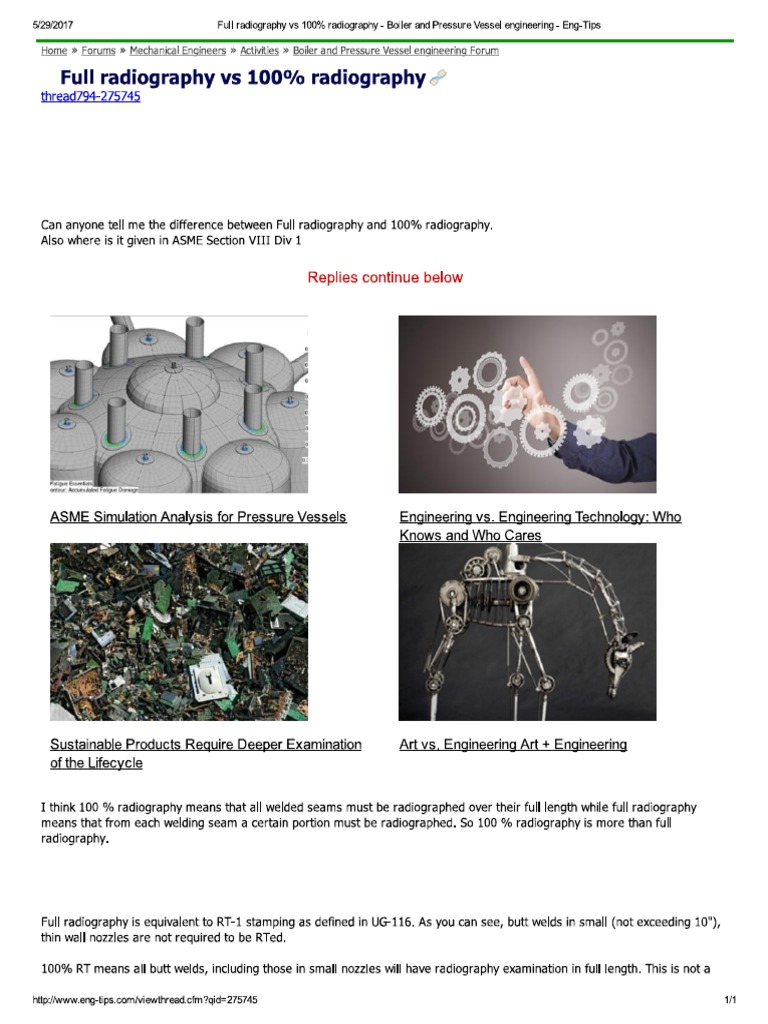 Full Radiography Vs 100% Radiography | PDF