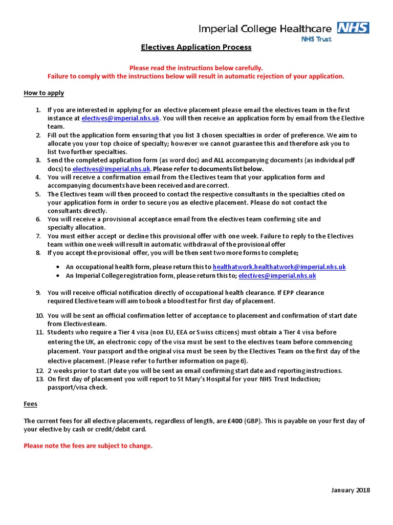 Elective Placements Application Guide | PDF | Travel Visa | Passport