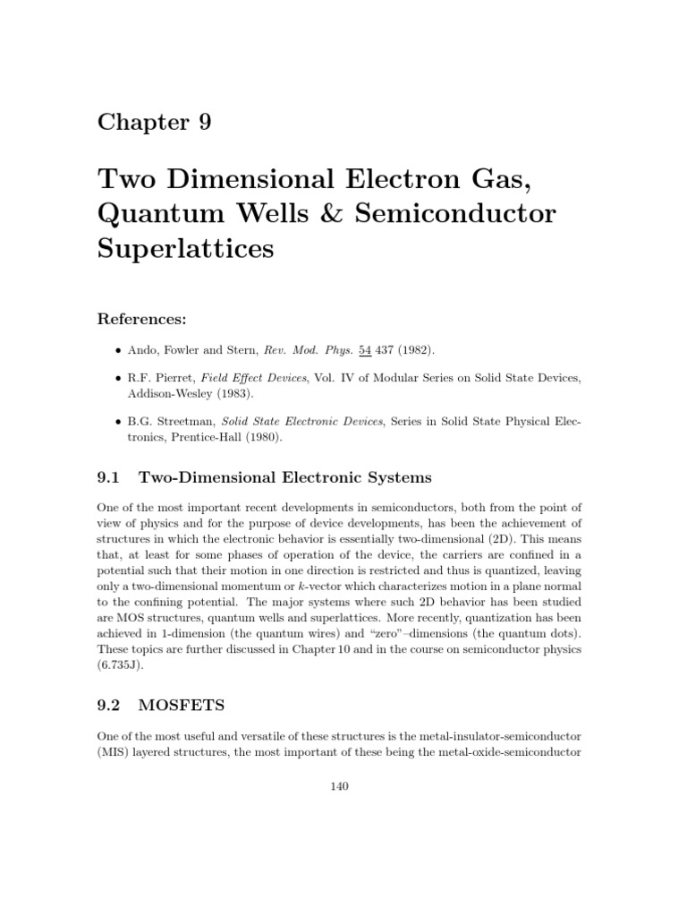 Two Dimensional Electron Gas PDF | PDF