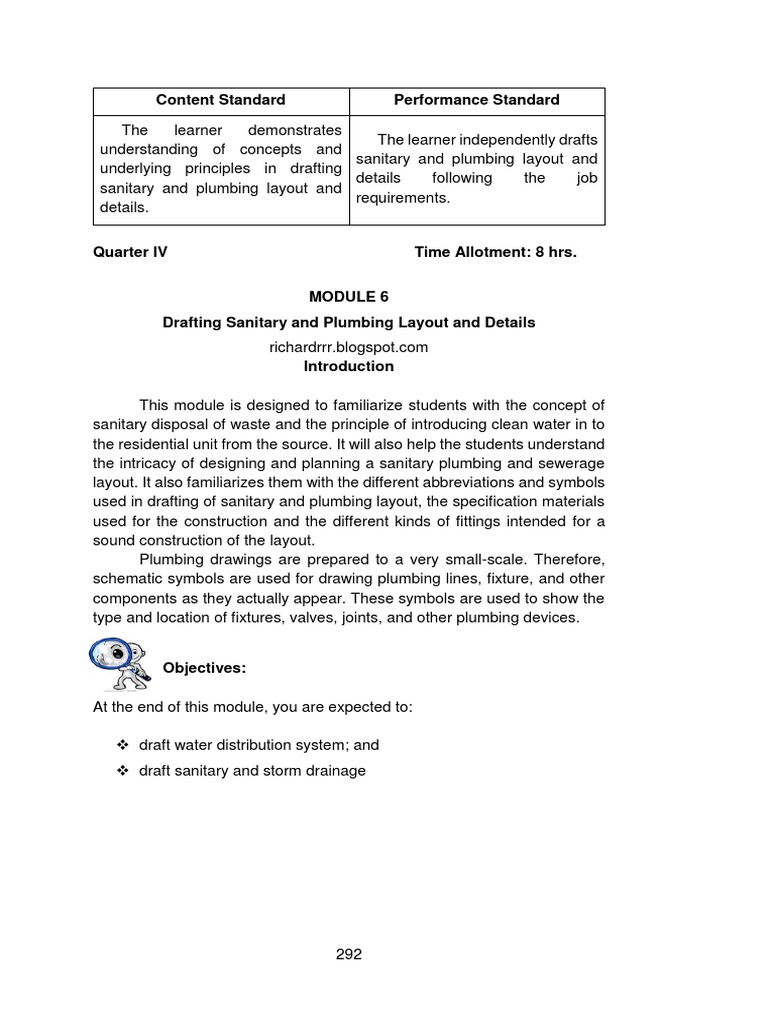 F TD LM Module 6 Drafting Sanitary Plumbing Layout and Details | PDF | Sanitary Sewer | Pipe ...