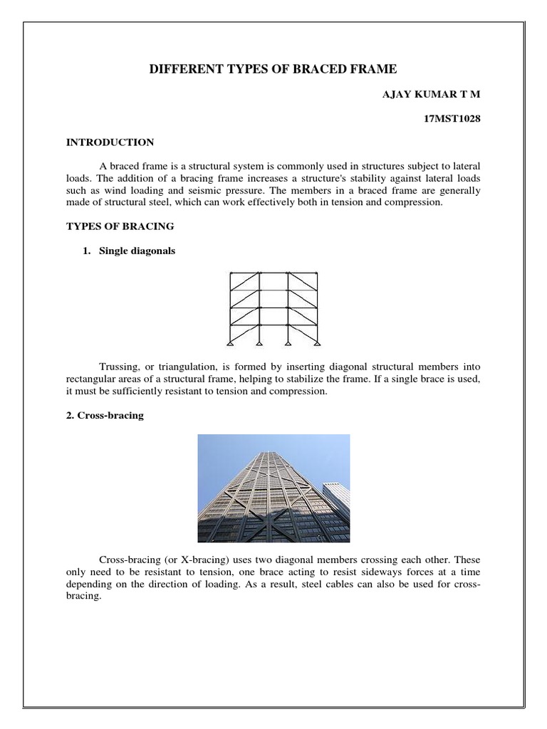 Different Types of Braced Frame | PDF | Buckling | Beam (Structure)