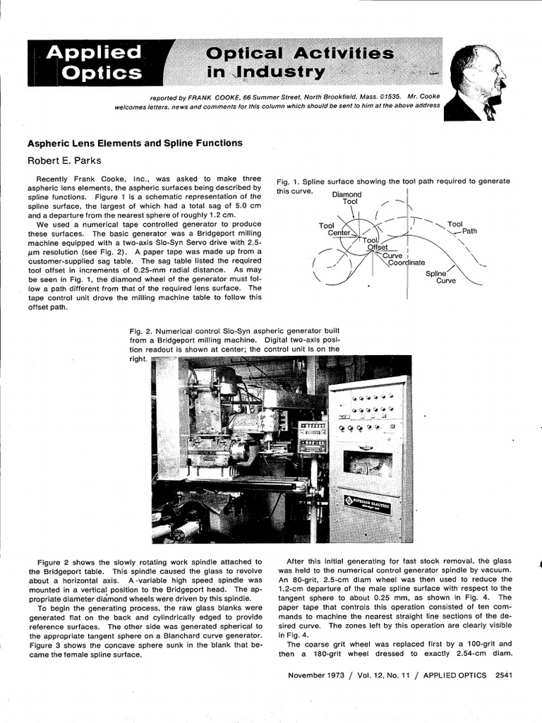 Generating Aspheric Lens Elements Using Numerical Control and Spline ...