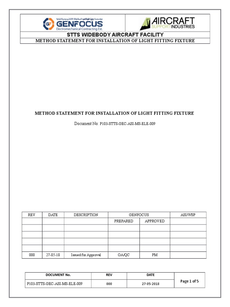 p103-Stts-gec-Asi-ms-ele-009 - Method Statement For Installation of ...