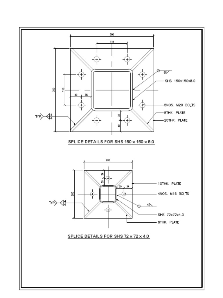 Splice Details For Shs 150 X 150 X 8.0 | PDF