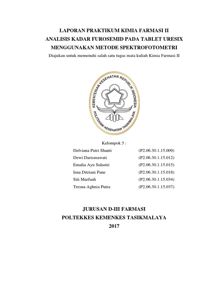 KADAR FUROSEMIDA TABLET URESIX | PDF