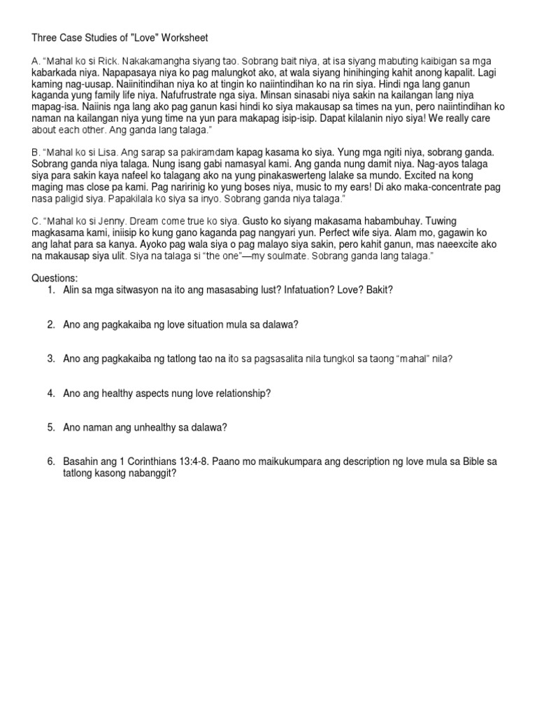 Love Case Study Tagalog | PDF