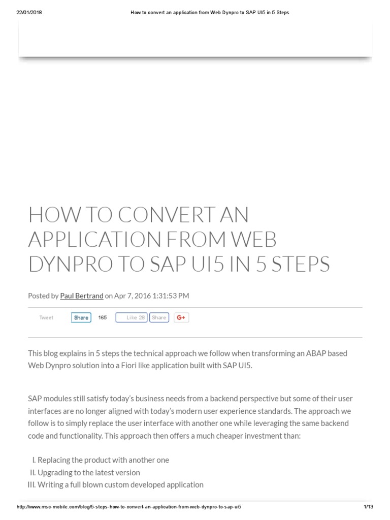 How To Convert An Application From Web Dynpro To SAP UI5 in 5 Steps | PDF | Json | Business Process
