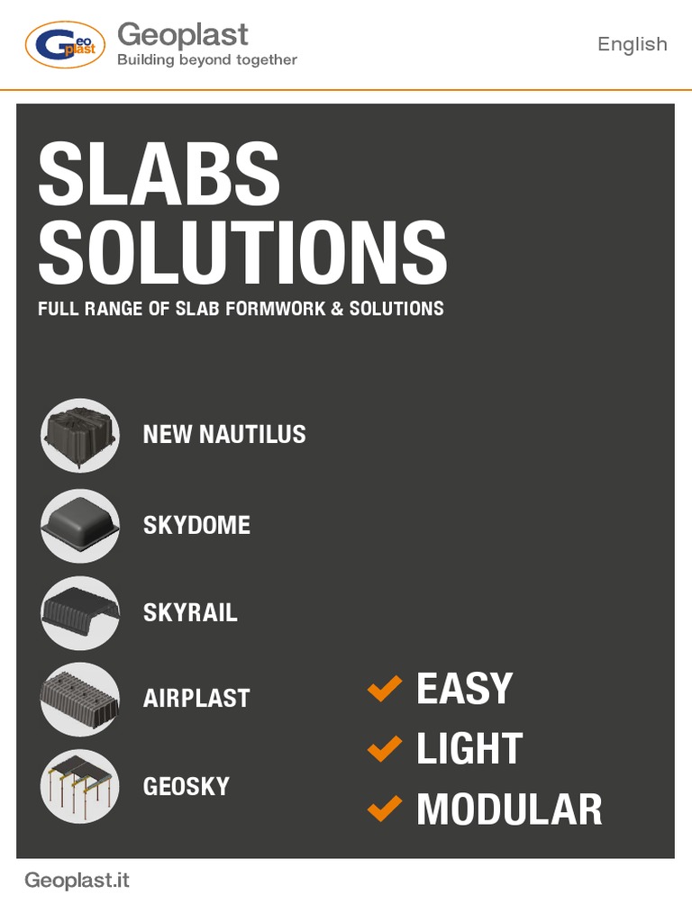 Geoplast Slabs Solution English Brochure | PDF | Foundation ...