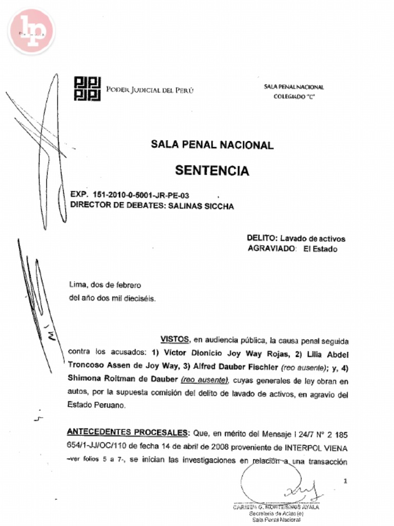 Exp. #151-2010-0-5001-JR-PE-03 Penal - Lavado de Activos Caso Victor ...