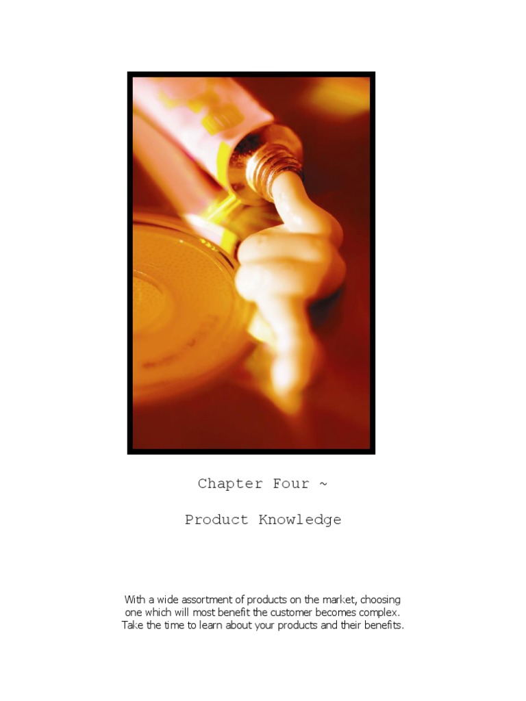 Chapter Four Product Knowledge | PDF | Cosmetics | Soap