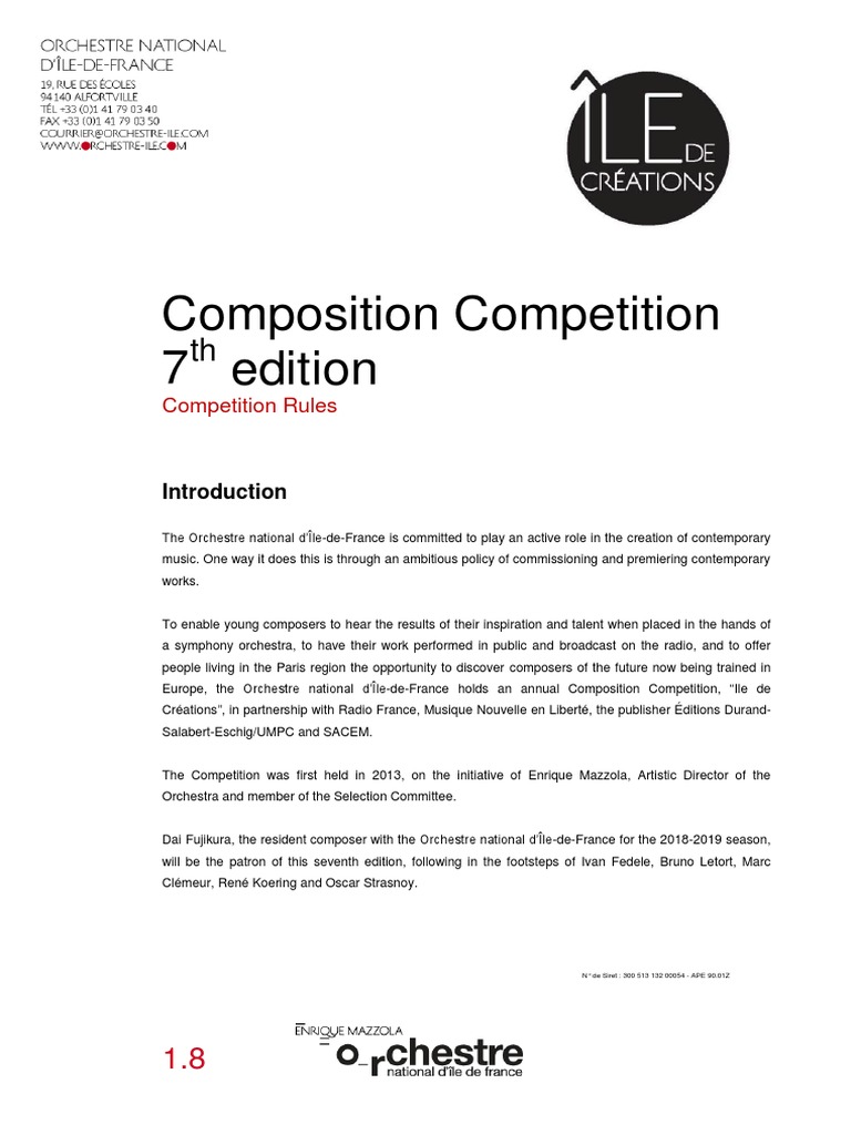 Composition Competition 7 Edition | PDF | Orchestras | Conducting