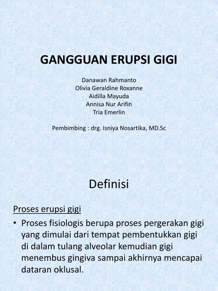 Gangguan Erupsi Gigi | PDF