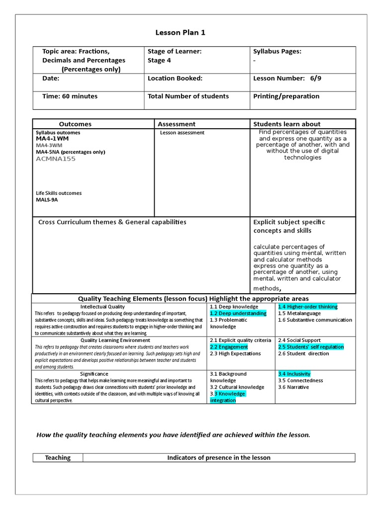 Lesson Plan 1: Cross Curriculum Themes & General Capabilities Explicit ...