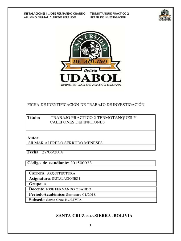 Instalaciones Udabol | PDF | Naturaleza | Energía y recursos