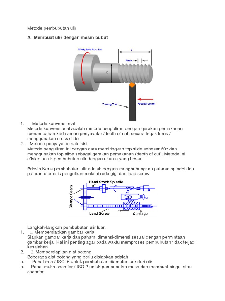 Metode Pembubutan Ulir | PDF
