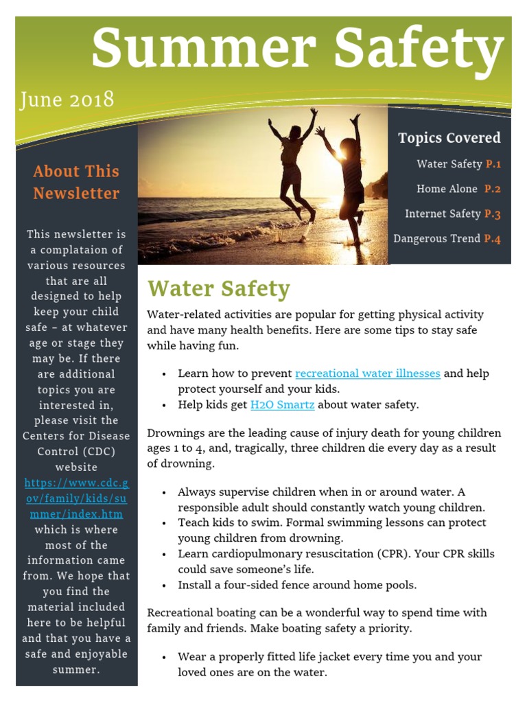 Summer Safety Newsletter 2018 | PDF | Electronic Cigarette | Adolescence