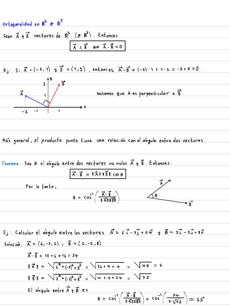 Complemento Vectores | PDF | Ortogonalidad | Vector Euclidiano
