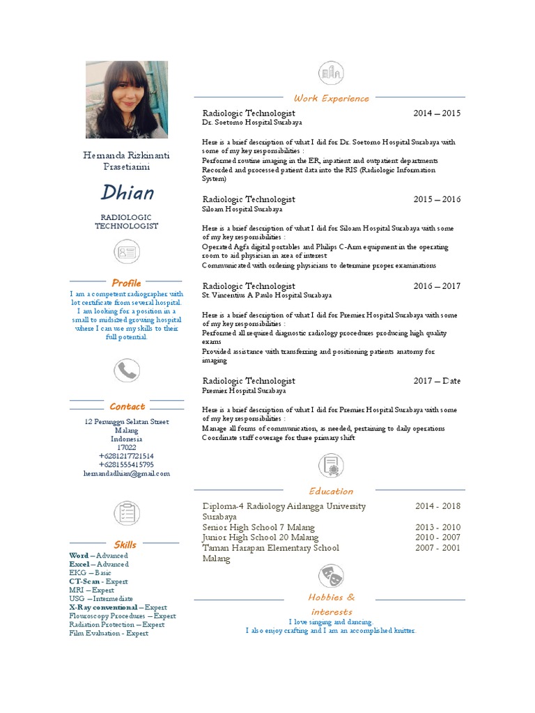 CV Templates | PDF | Radiology | Medical Imaging