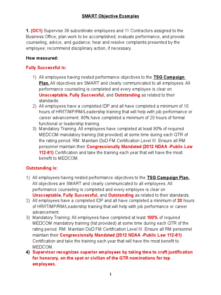 SMART Objective Examplesv3 | PDF | Government | Business