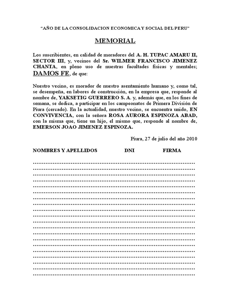 Modelo de Memorial | PDF