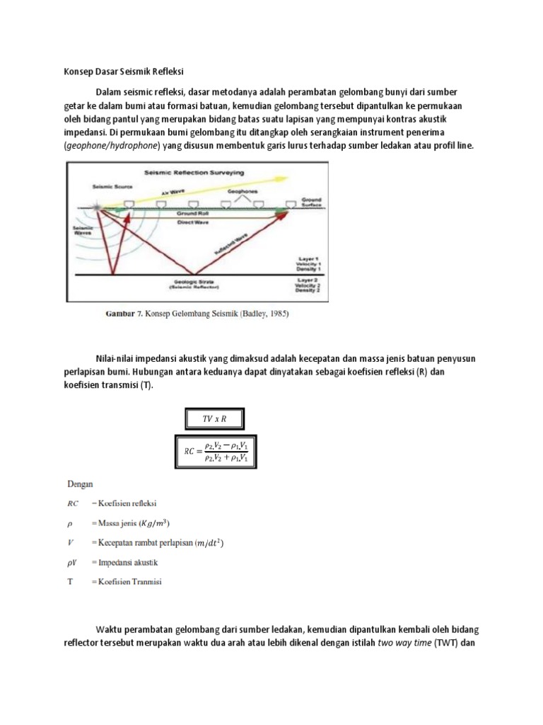 Konsep Dasar Seismik Refleksi | PDF