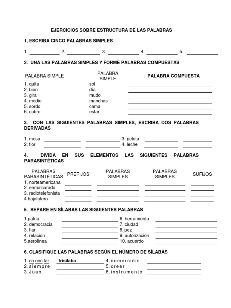 Estructura de Las Palabras | PDF