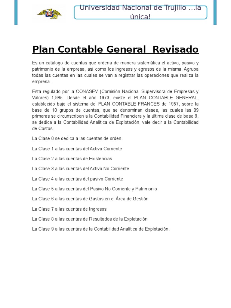 Plan Contable General Revisado | PDF | Contabilidad | Bancos