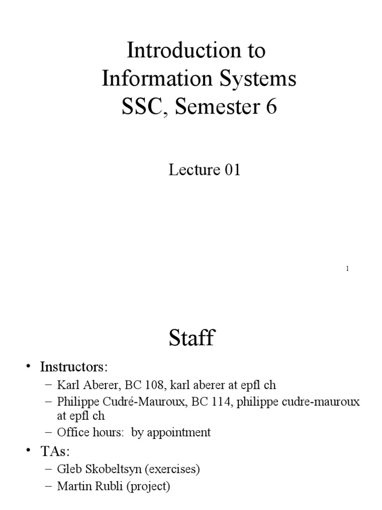 Introduction To Information Systems SSC, Semester 6 | PDF | Databases ...