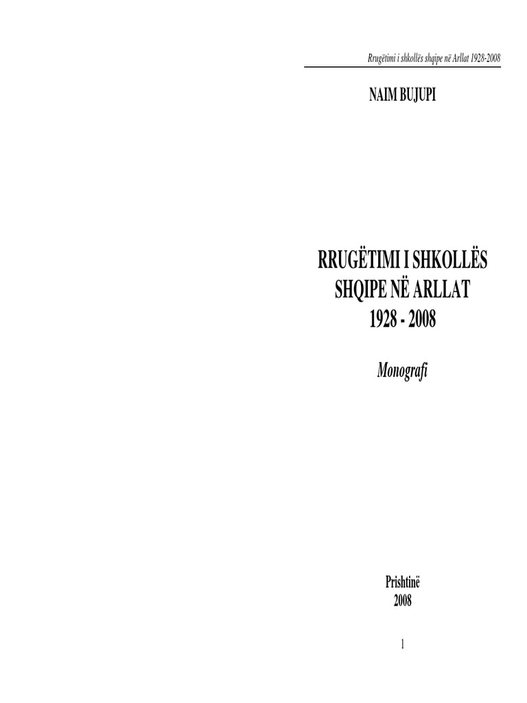 Rrugetimi I Shkolles Shqipe Ne Arllat Naim Bujupi Libri PDF | PDF