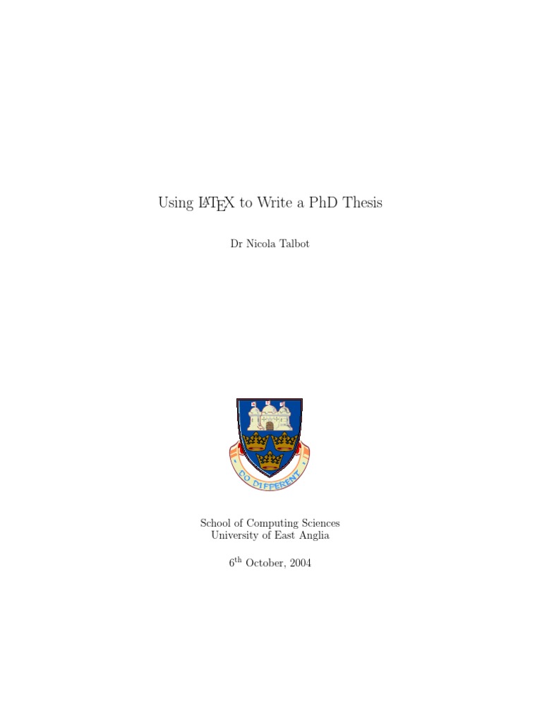 Using LaTeX To Write A PHD Thesis | PDF
