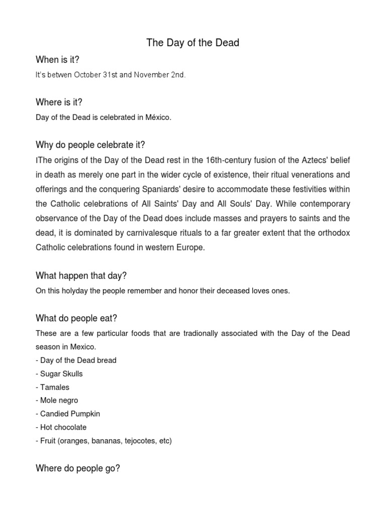 The Day of The Dead | PDF | History