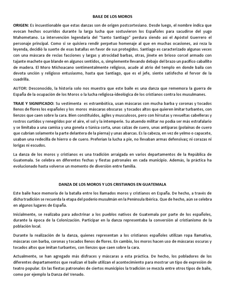Baile de Los Moros | PDF | Moros | España