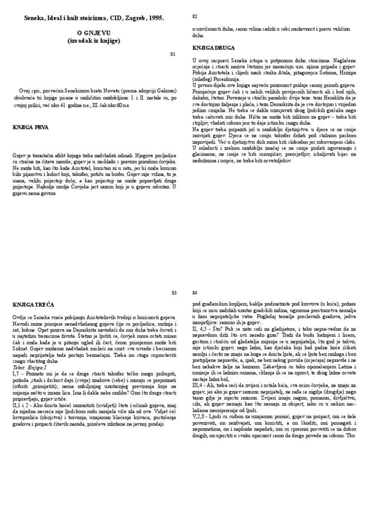 Seneka o Gnjevu | PDF