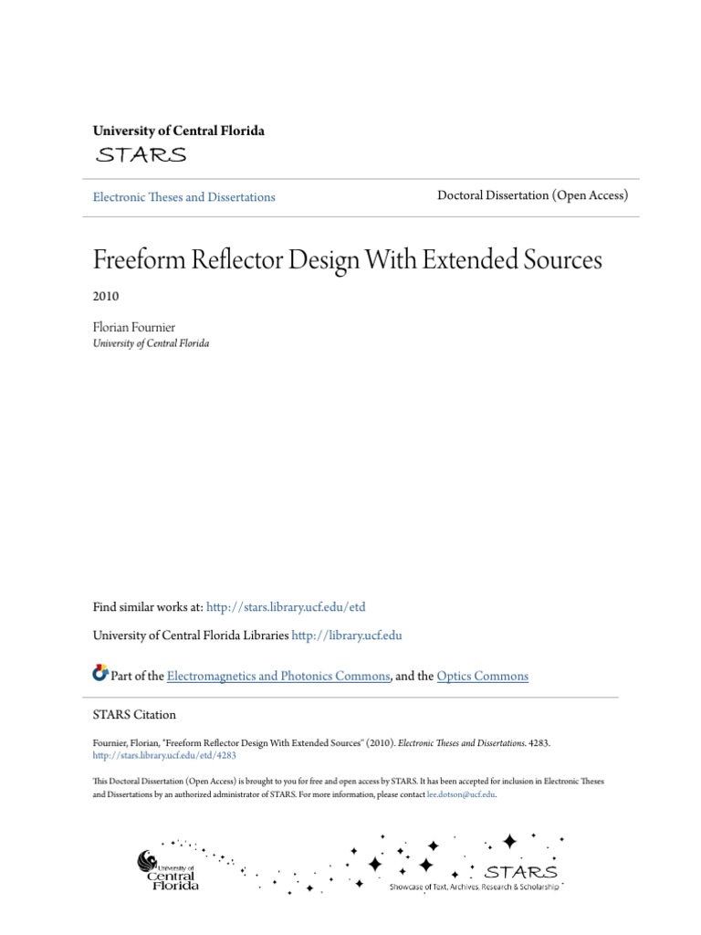 Freeform Reflector Design With Extended Sources | PDF | Reflection ...