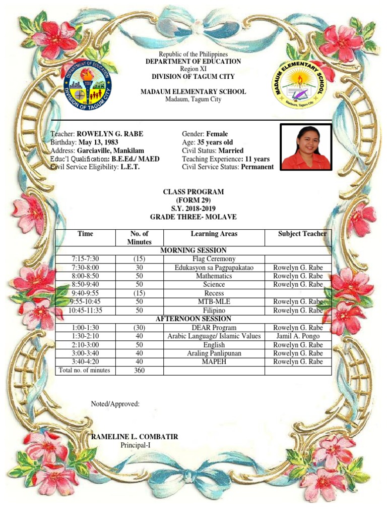 Class Program New Border Ni | PDF | Teachers | Learning