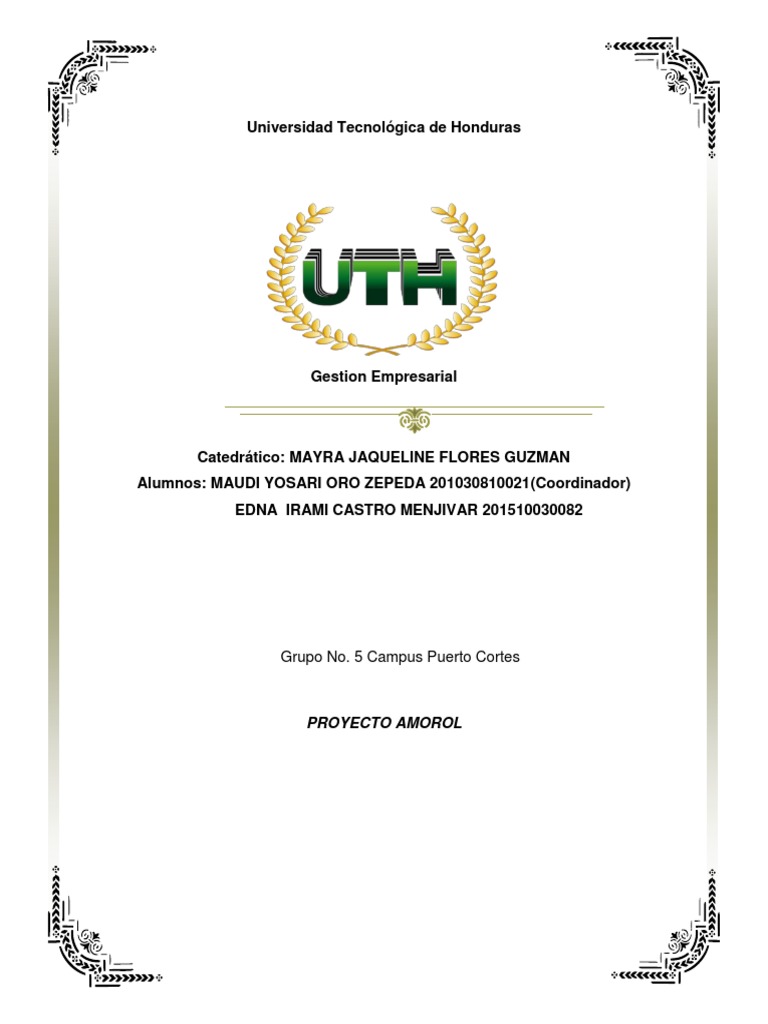 Proyecto Amorol | PDF | Producto (Negocio) | Mercado (economía)