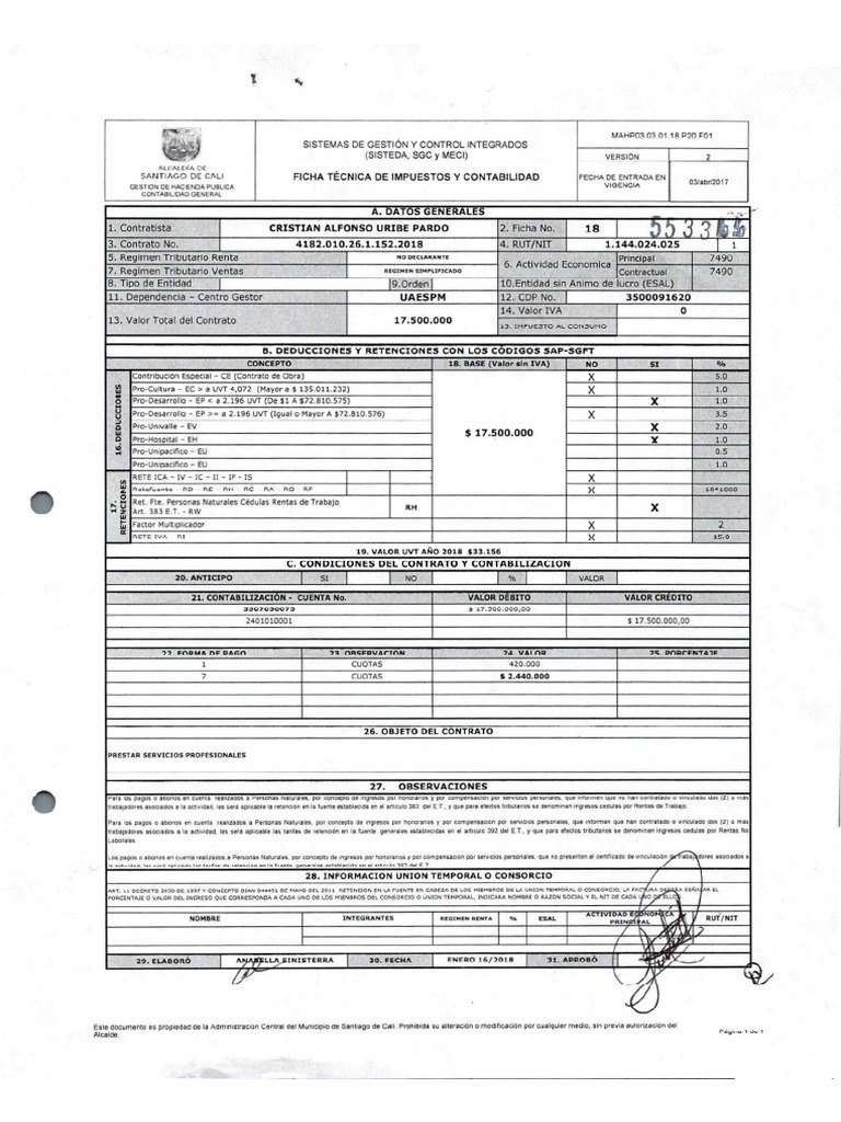 RPC y Ficha Tecnica | PDF