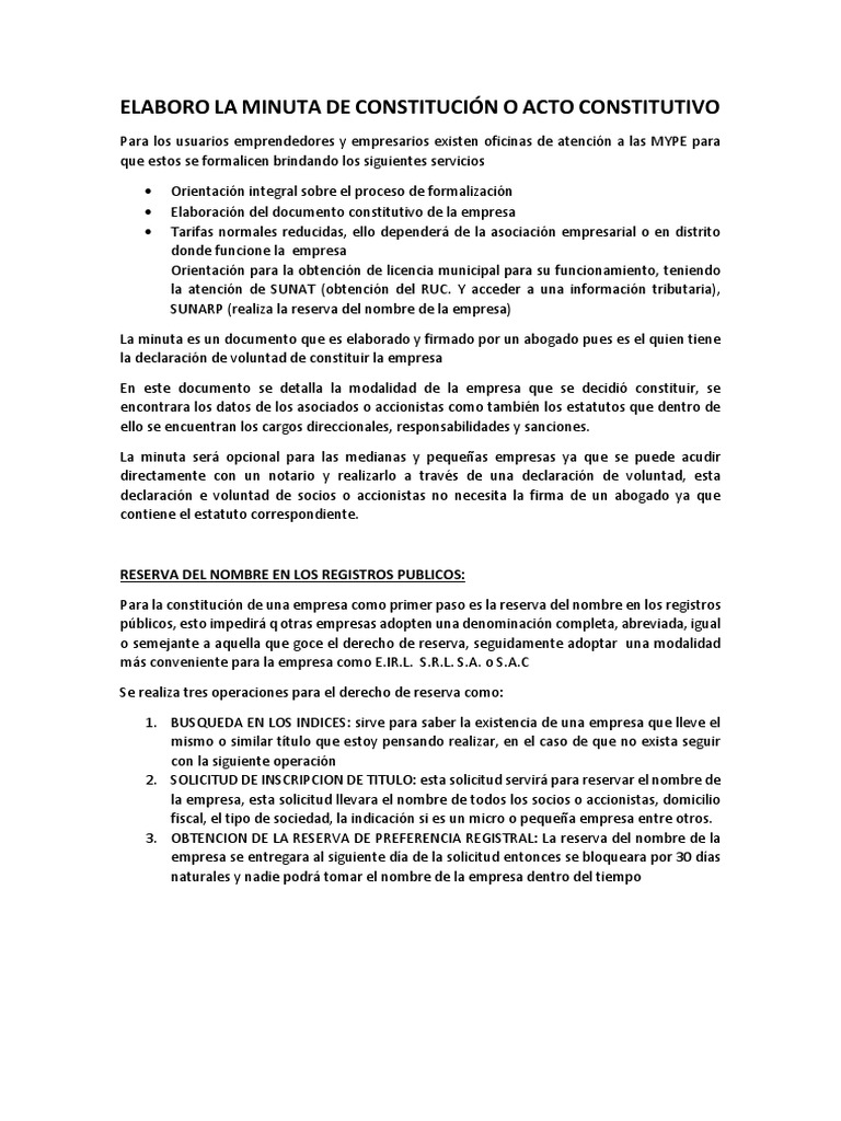 Minuta de Constitucion | PDF | Gobierno