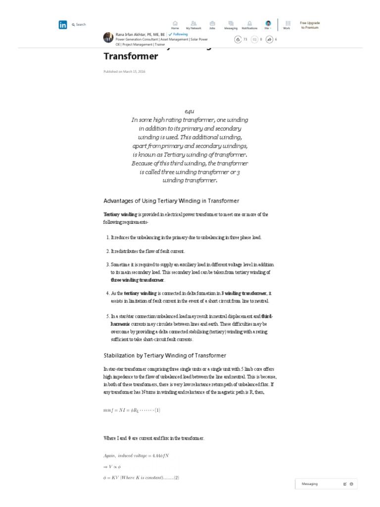 Role of Tertiary Winding in A Power Transformer - LinkedIn | PDF ...